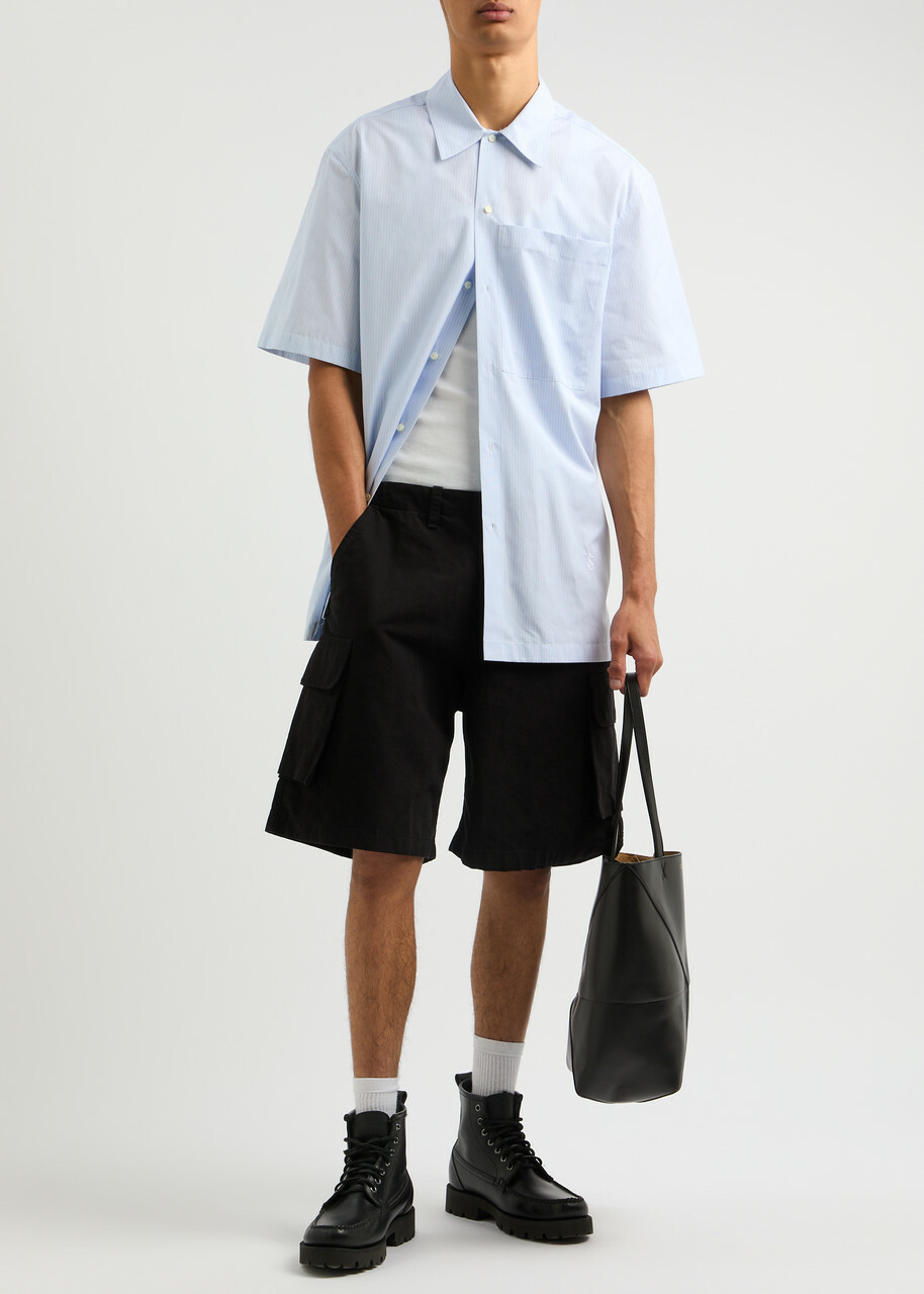 Jil Sander Striped Cotton-poplin Shirt Light Blue Jil Sander