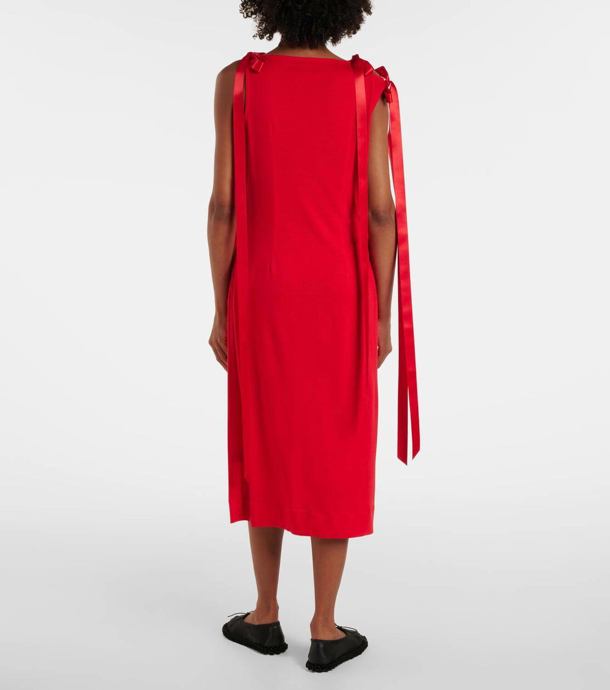 Simone Rocha Bow-detail jersey midi dress Simone Rocha