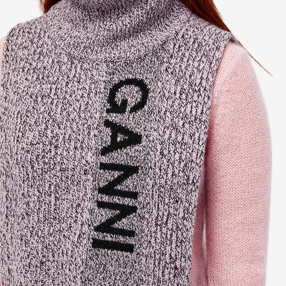 GANNI Women's Structured Rib Logo Knit in Lilac Sachet GANNI