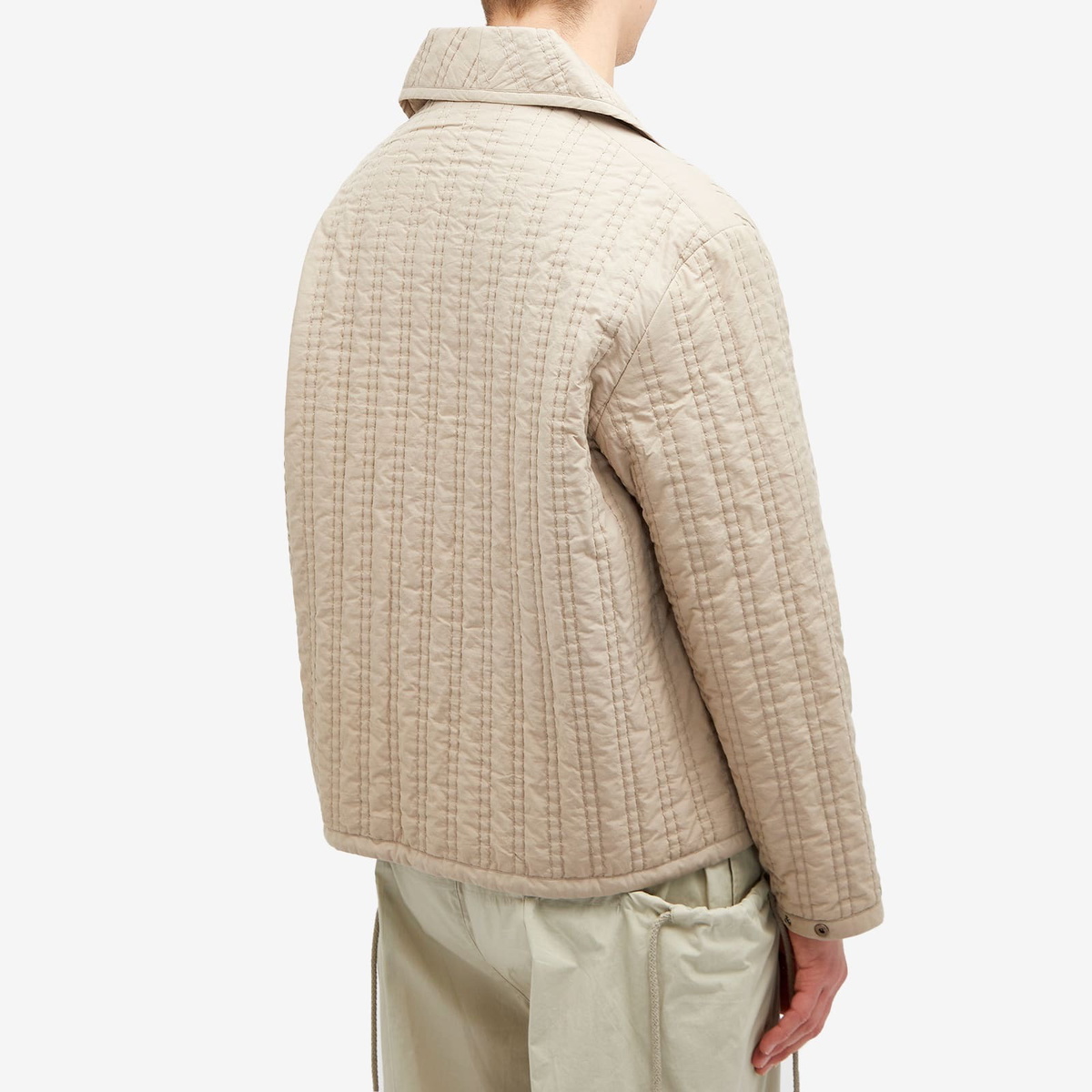 Craig Green Men's Quilted Embroidery Jacket in Beige Craig Green