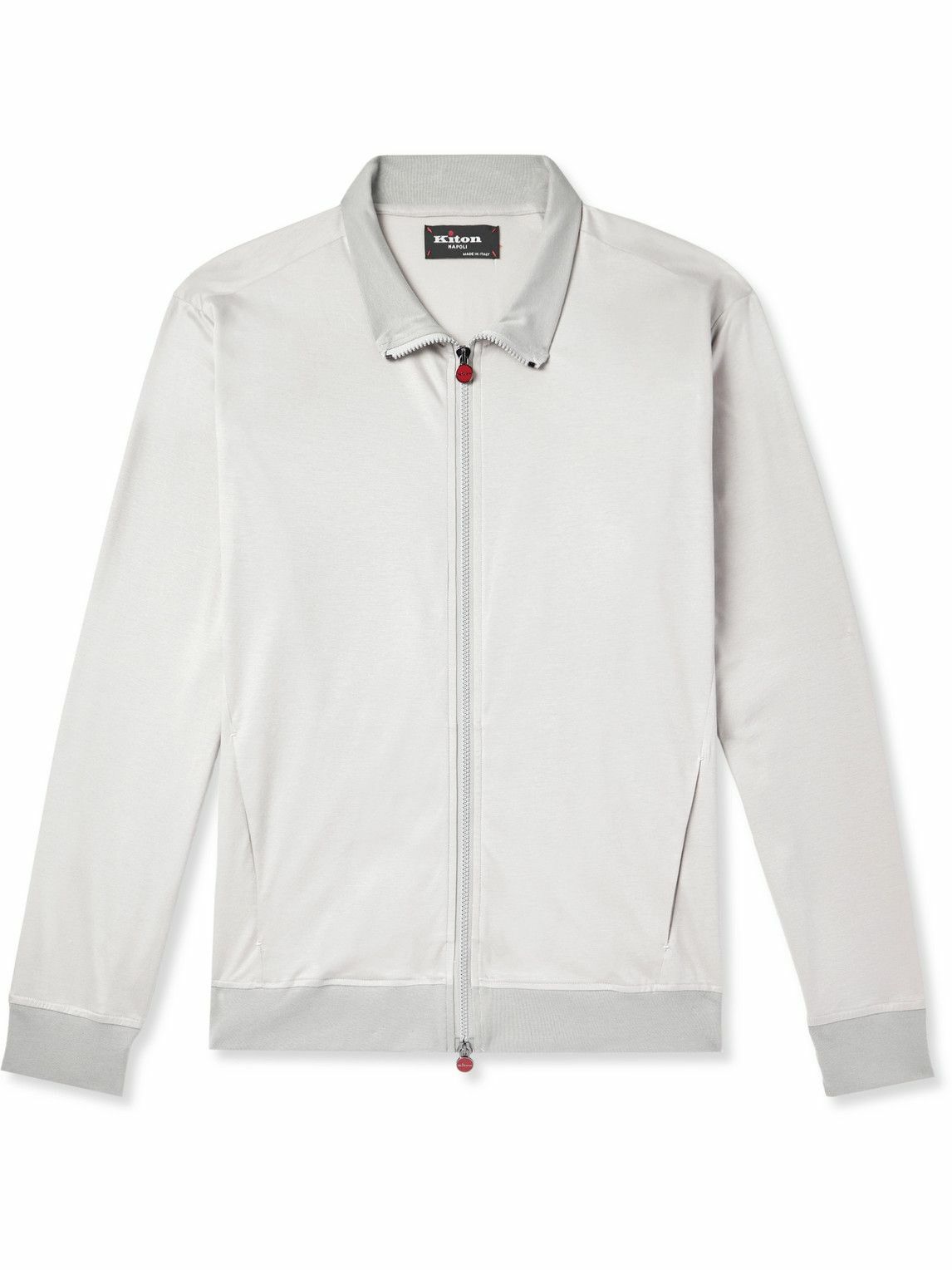 Kiton - Cotton-Jersey Track Jacket - Gray Kiton
