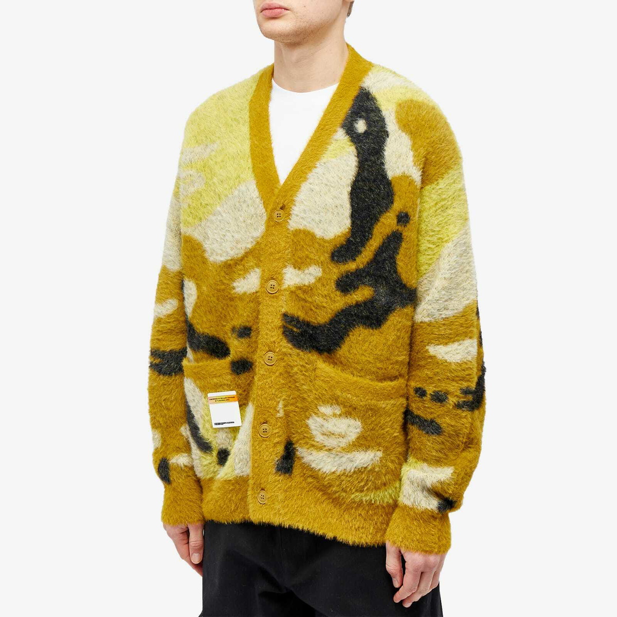 Men's AAPE Camo Cardigan in Yellow (Beige) AAPE by A Bathing Ape