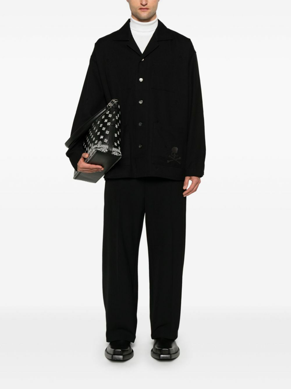 Mastermind Japan Skull-Embroidered Shirt Jacket mastermind JAPAN