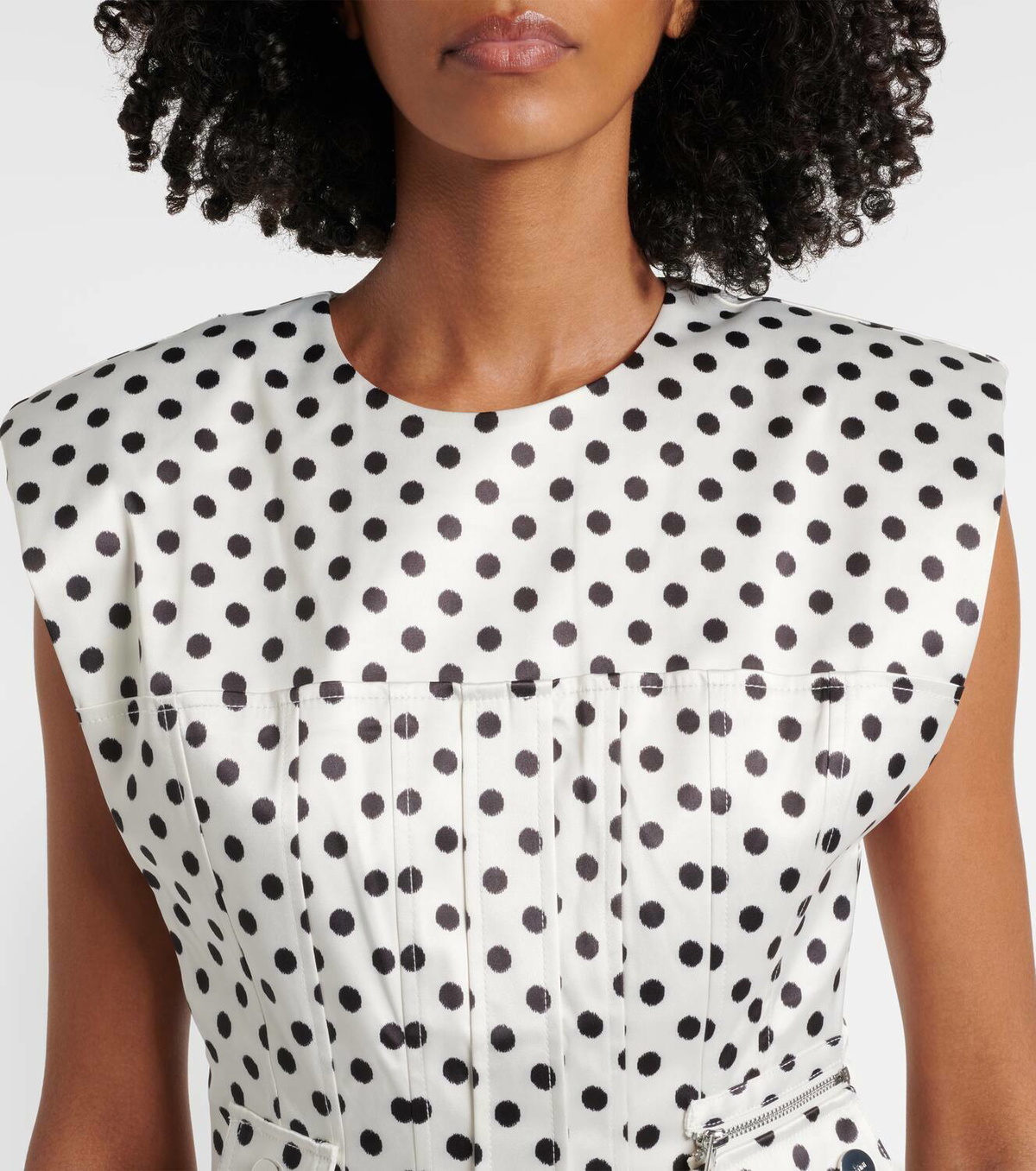 Ganni Polka-dot satin corset dress GANNI