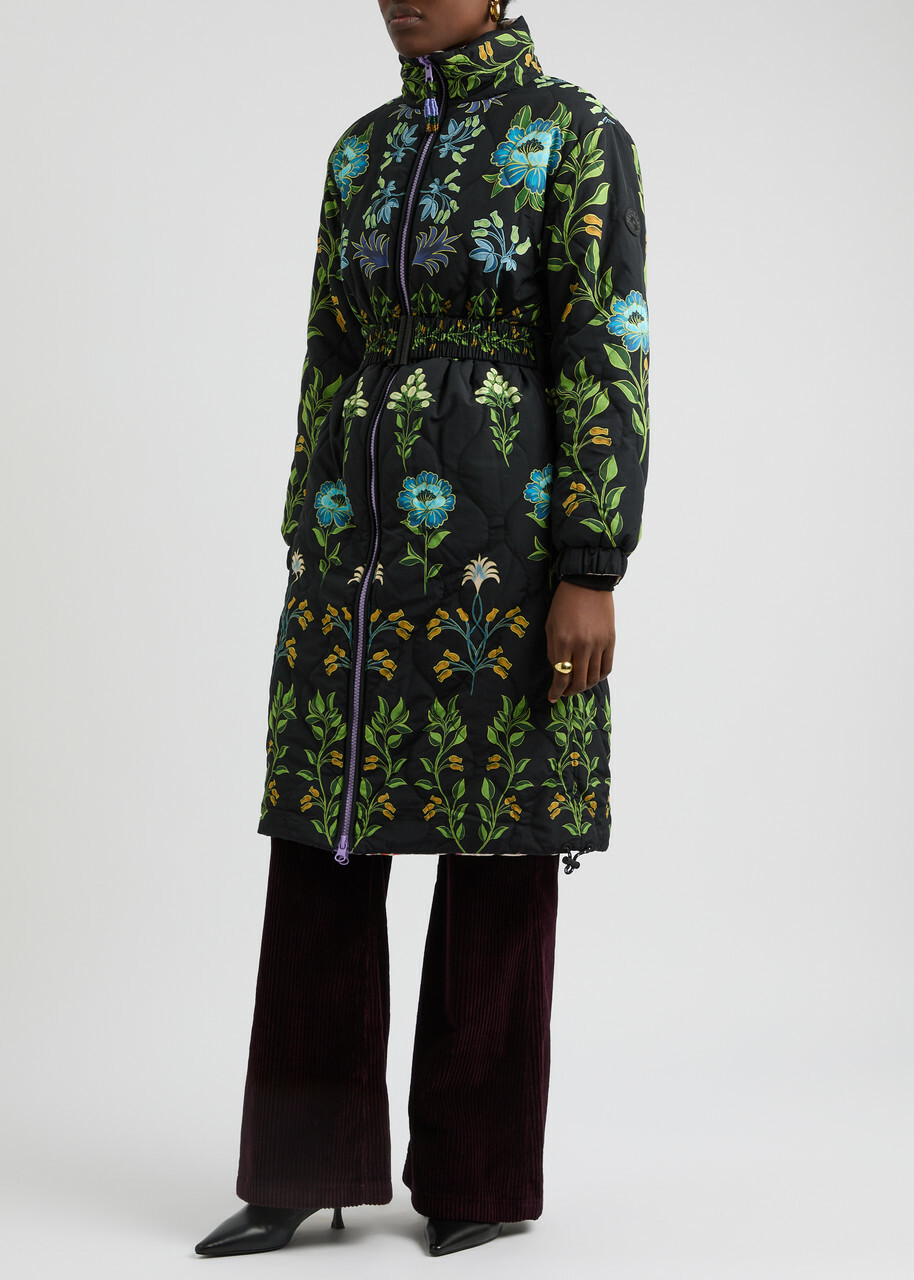 Farm Rio Winter Garden Reversible Floral-print Shell Jacket Green Farm Rio