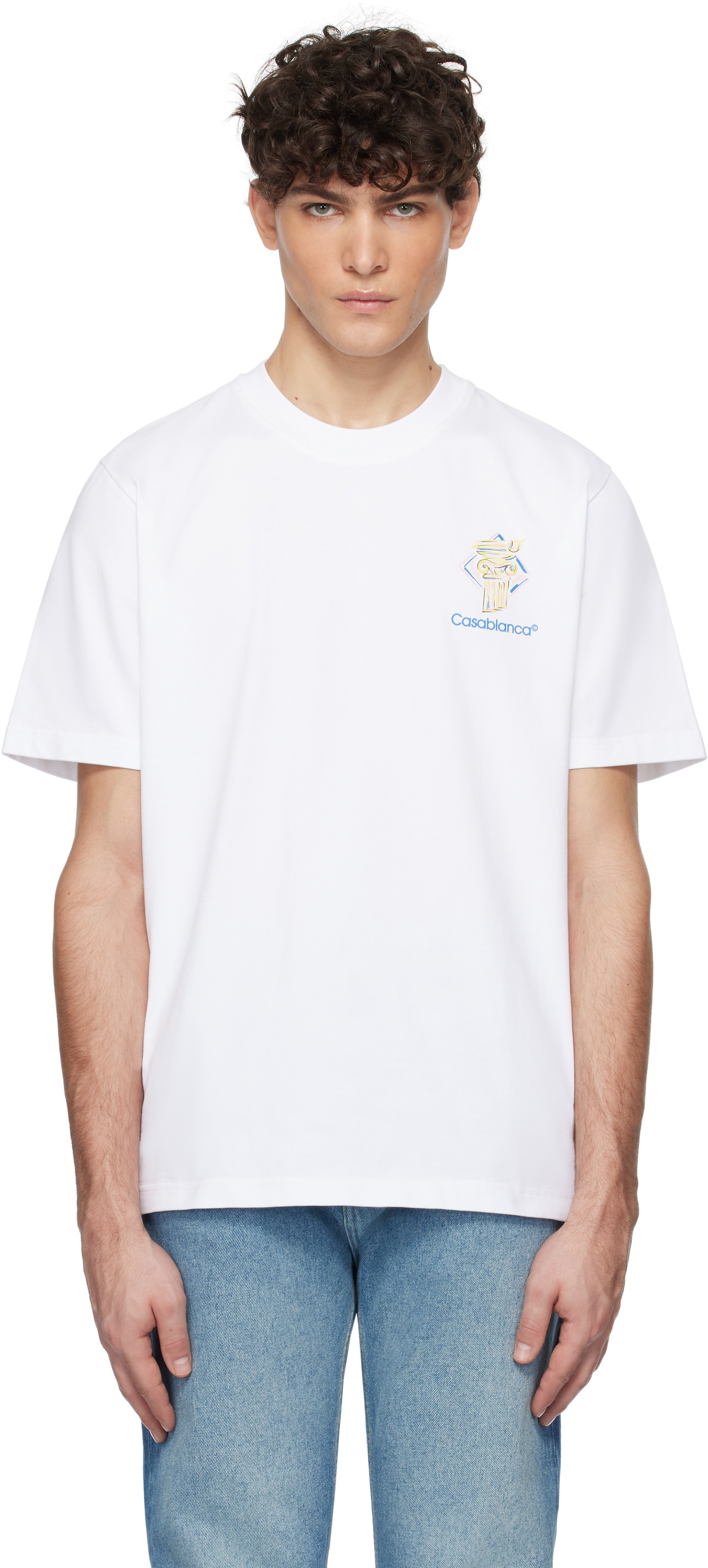 Casablanca White Diamond Column T-shirt Casablanca