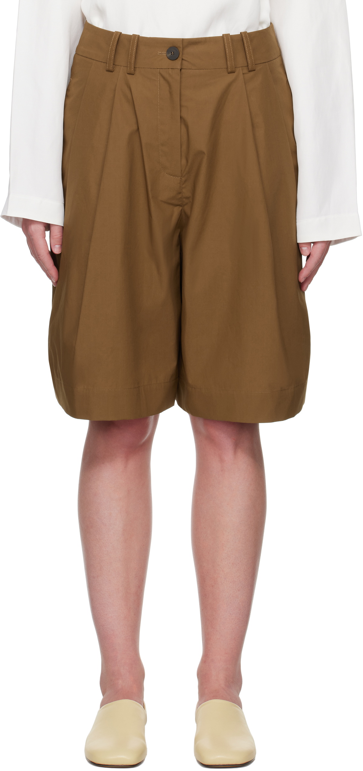 Studio Nicholson Tan Cito Shorts Studio Nicholson