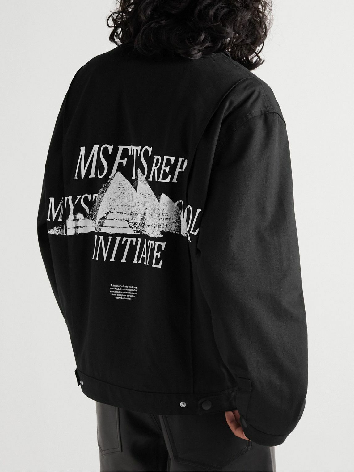 MSFTSrep - Logo-Print Cotton-Twill Overshirt - Black MSFTSrep