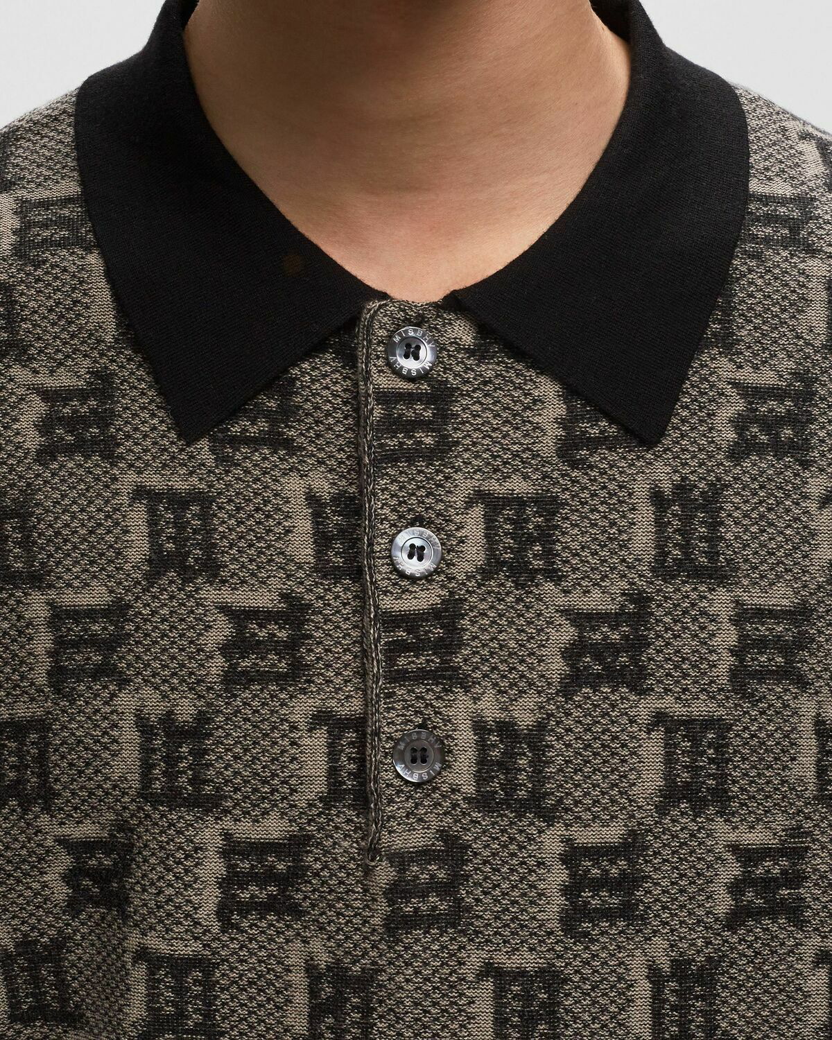 Misbhv Silk Wool Knitted Monogram Polo Tee Multi - Mens - Polos MISBHV