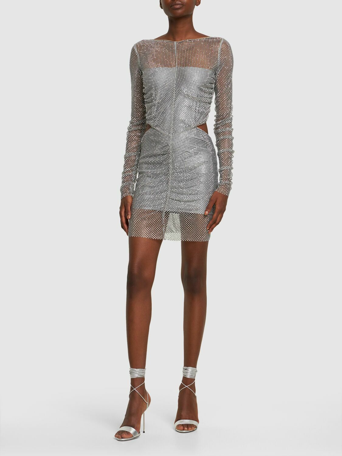 GIUSEPPE DI MORABITO - Embroidered Mesh Mini Dress Giuseppe di Morabito