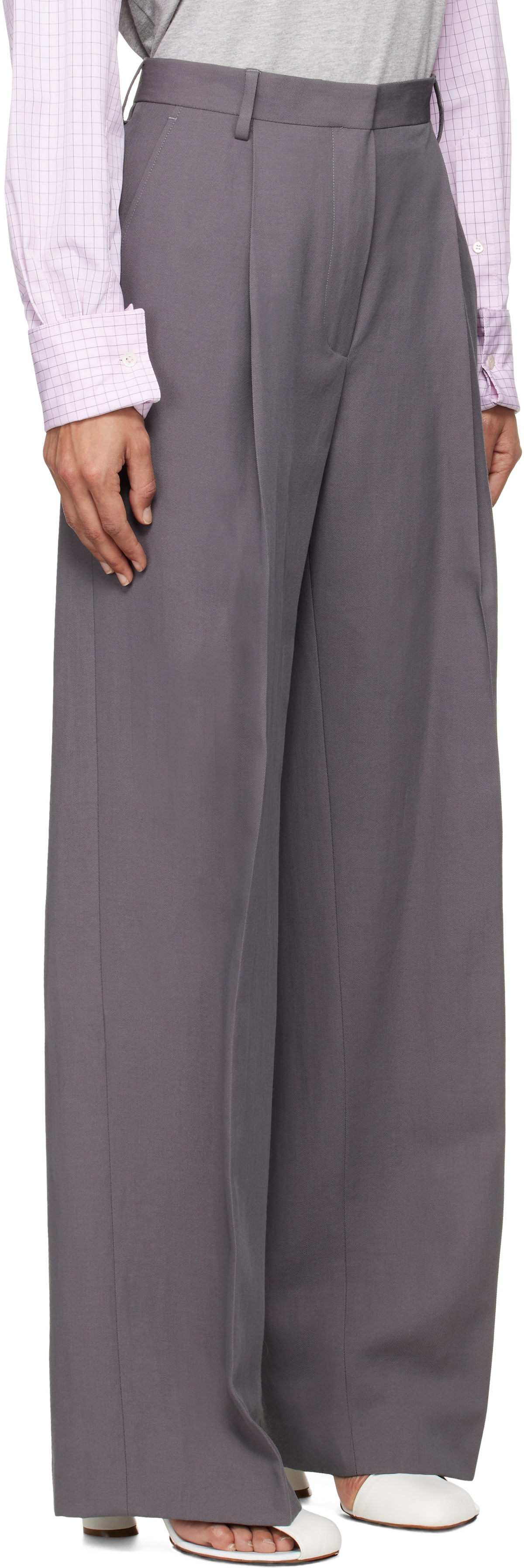 Dries Van Noten Taupe Wool & Paper Trousers Dries Van Noten