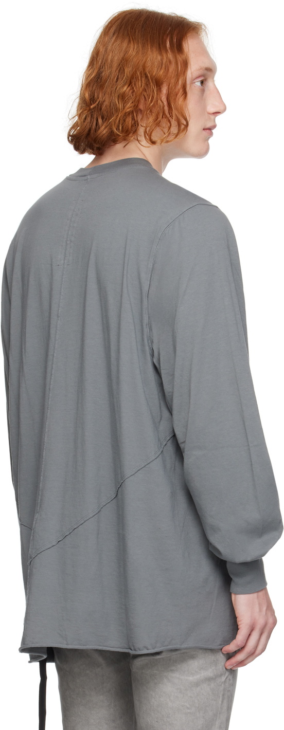 Rick Owens DRKSHDW Gray Porterville Jumbo Penta Seams Long Sleeve T ...
