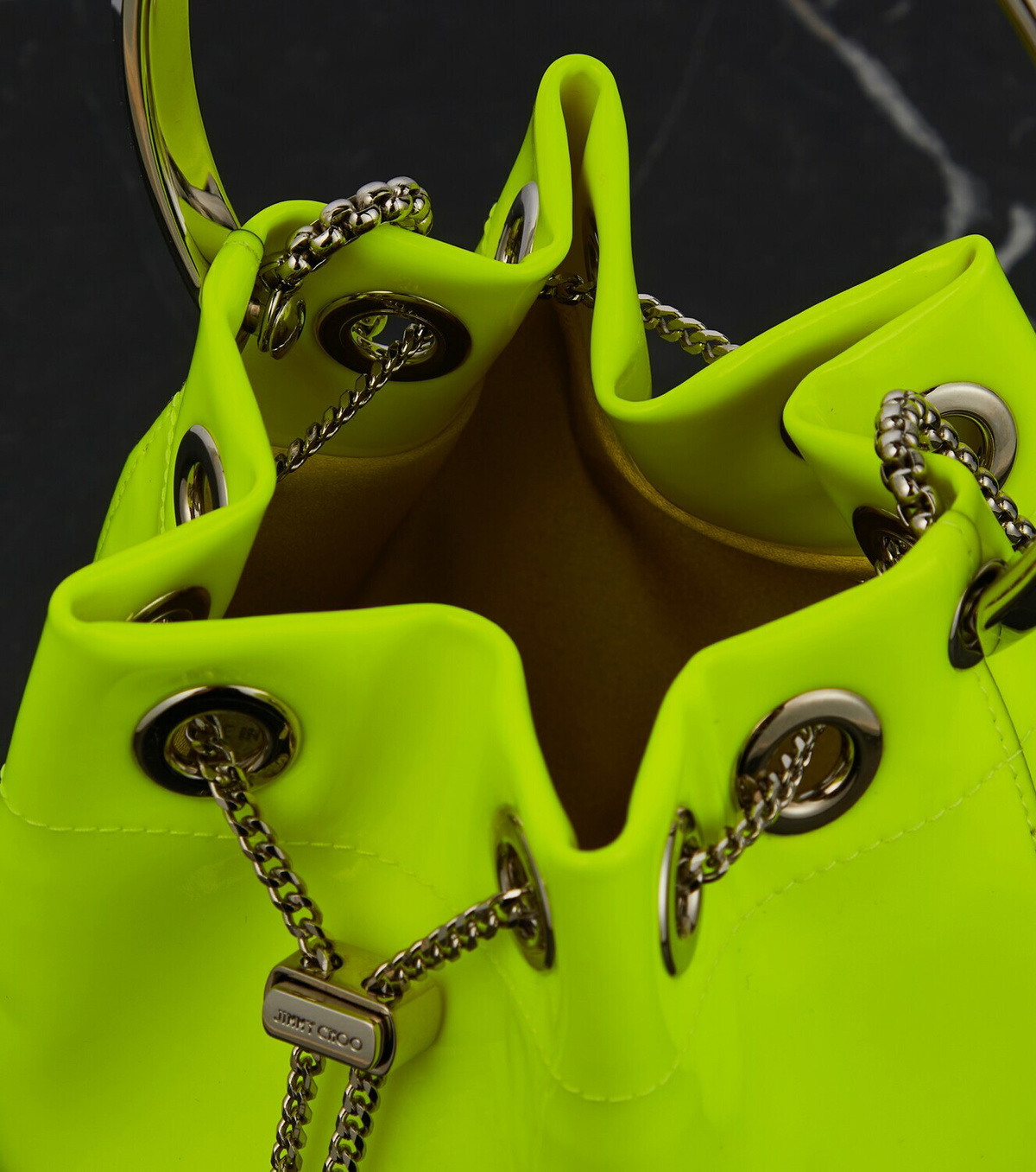 Jimmy Choo Bon Bon Small patent leather bucket bag Jimmy Choo