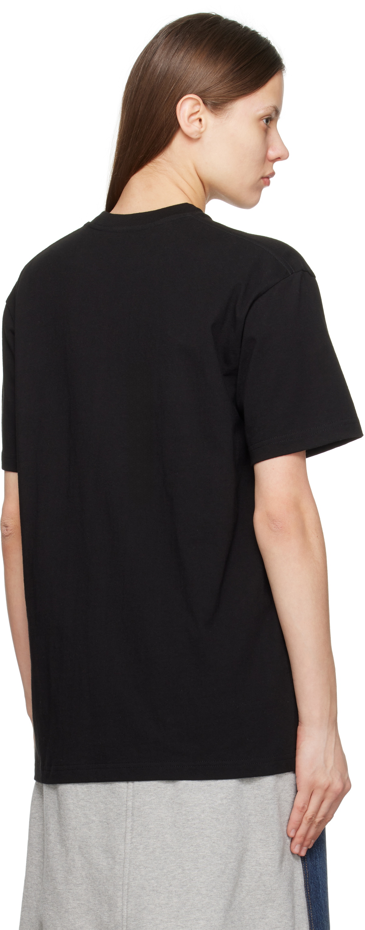 Pushbutton Black Neck Tie T-shirt Pushbutton