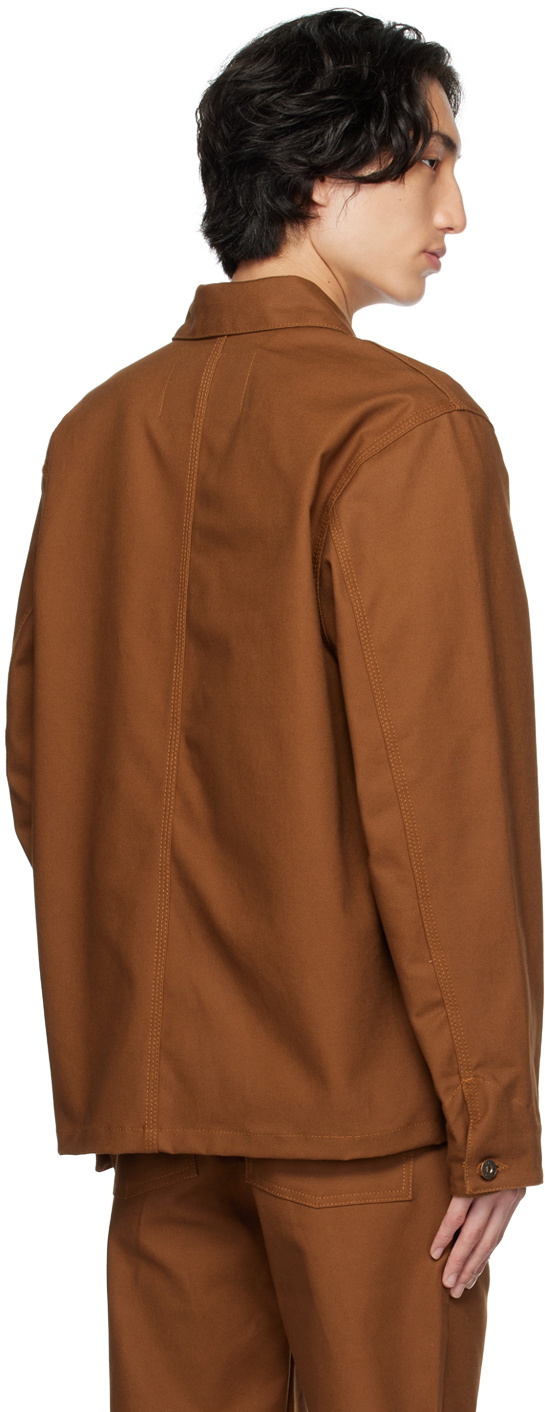 Naked & Famous Denim Brown Button Jacket Naked and Famous Denim