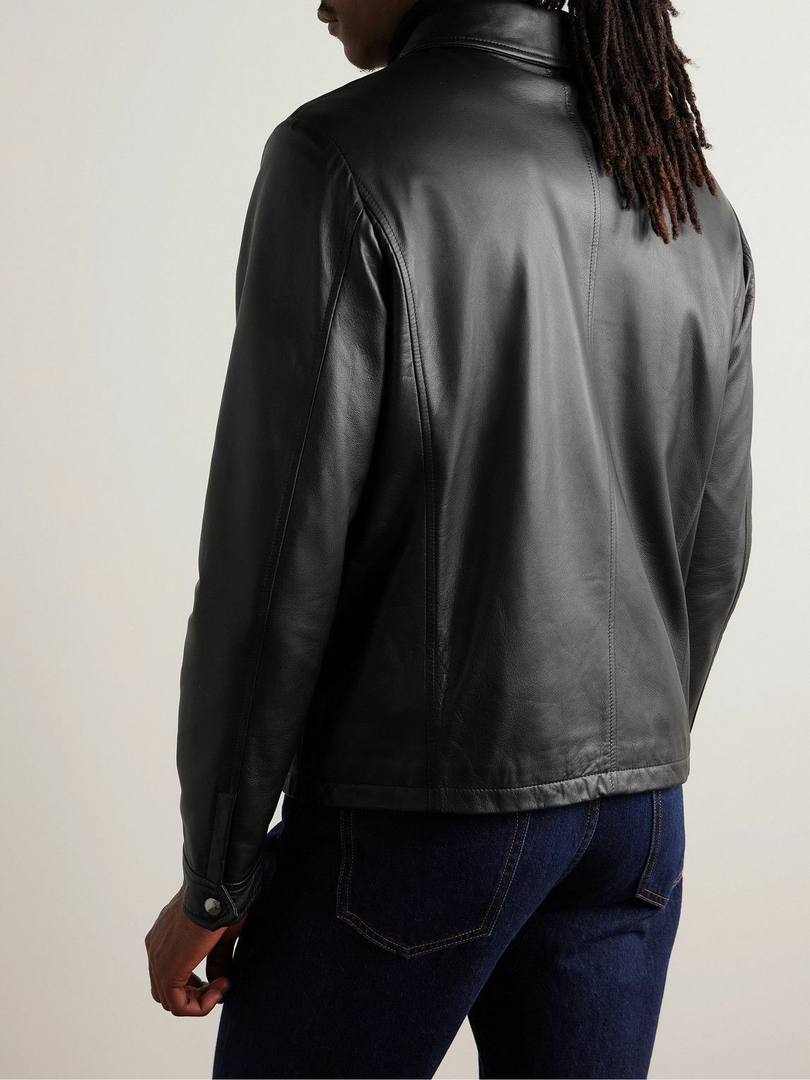 Canali - Leather Jacket - Black Canali