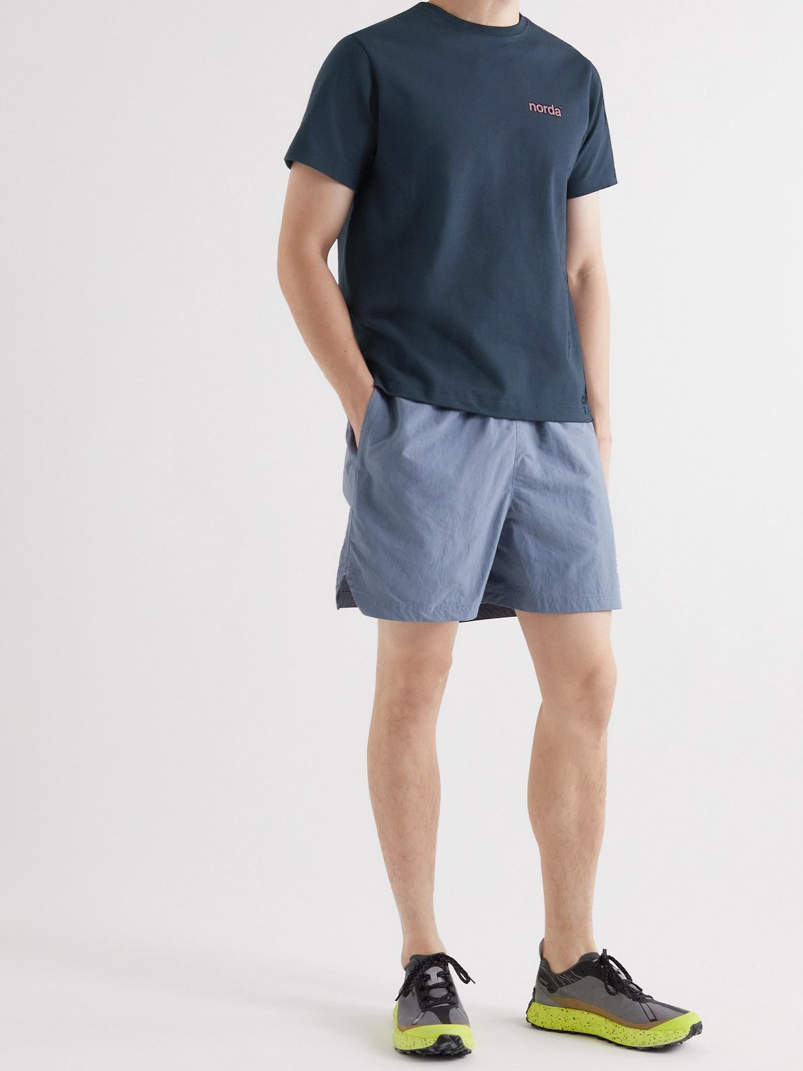 norda - Logo-Print Organic Cotton-Jersey T-Shirt - Blue Norda