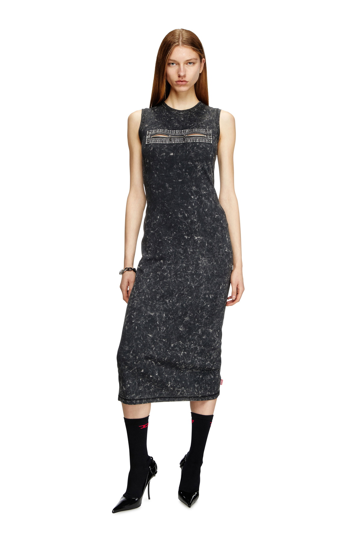 Diesel Sleeveless dress with zip detail - Dresses Womens in Black Diesel