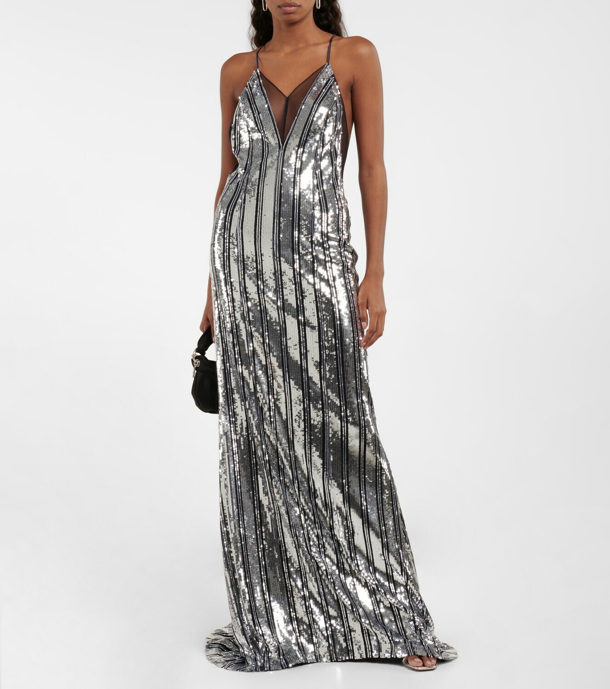 Galvan Kate tulle-paneled sequined gown Galvan
