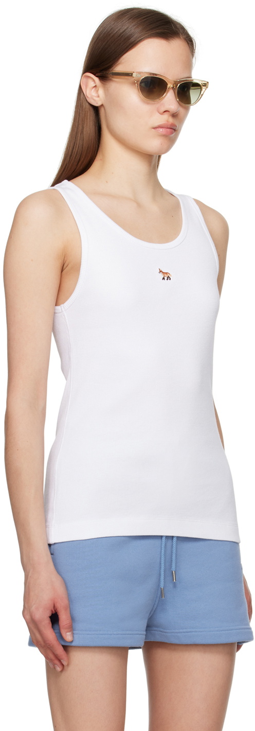 Maison Kitsuné White Baby Fox Tank Top Maison Kitsune