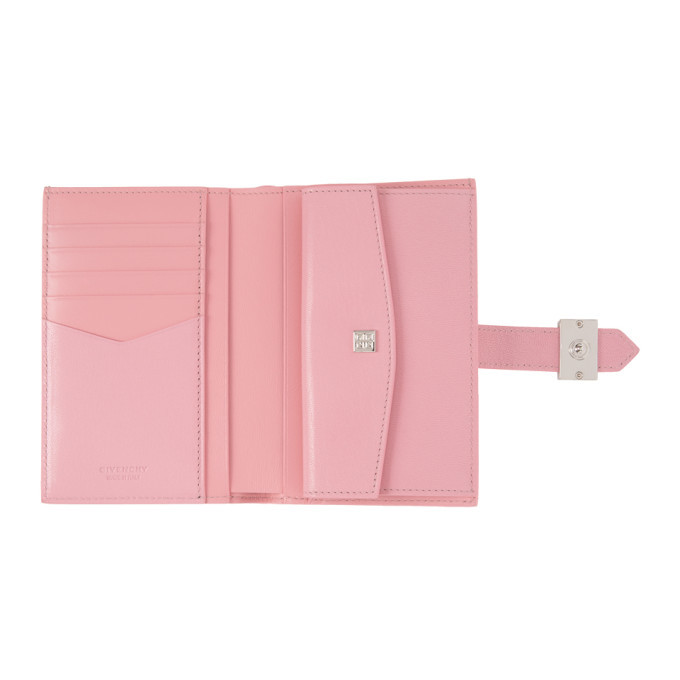 Givenchy Pink Medium Quilted GV3 Bifold Wallet Givenchy