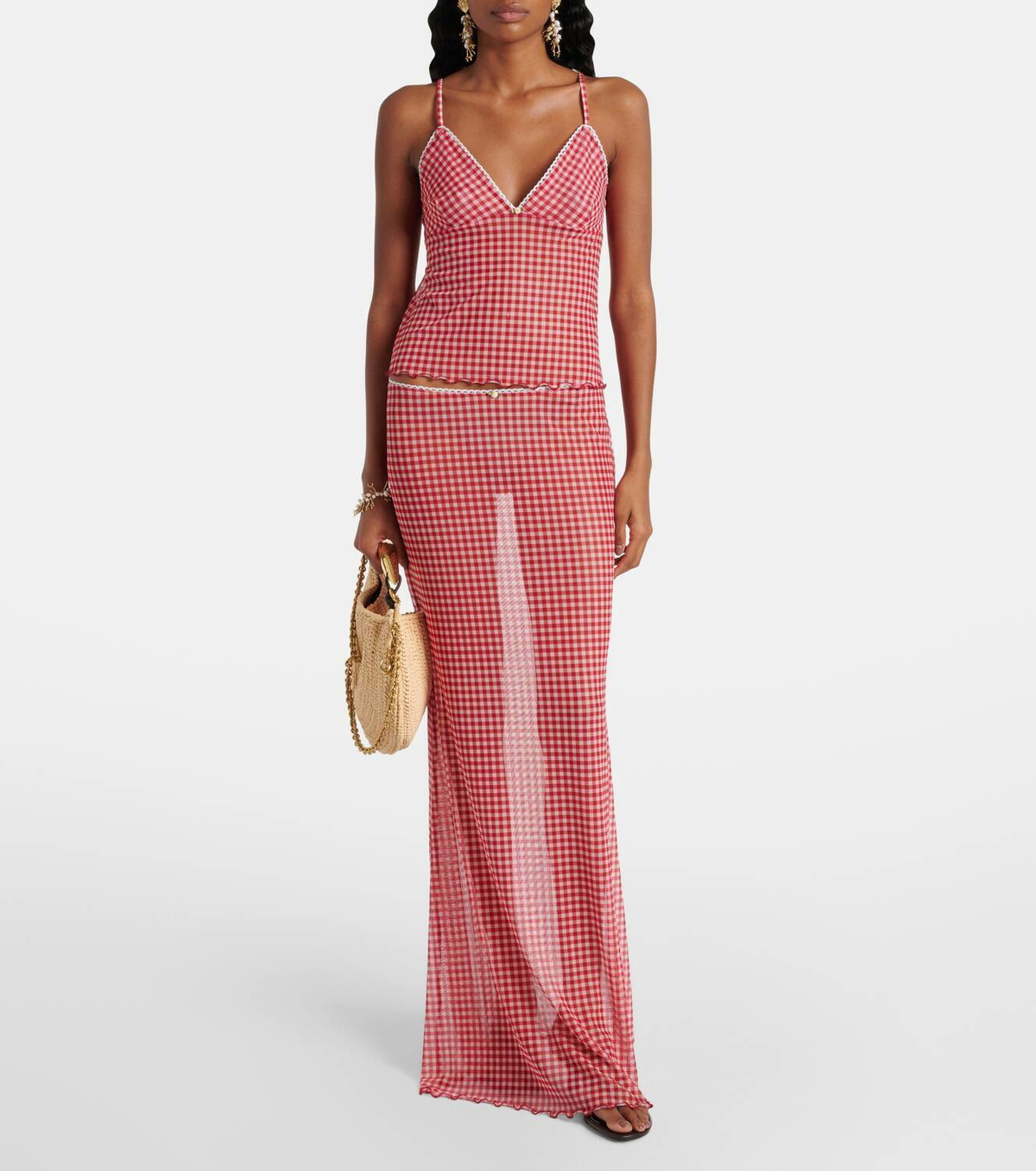Bananhot Solay gingham maxi skirt Bananhot