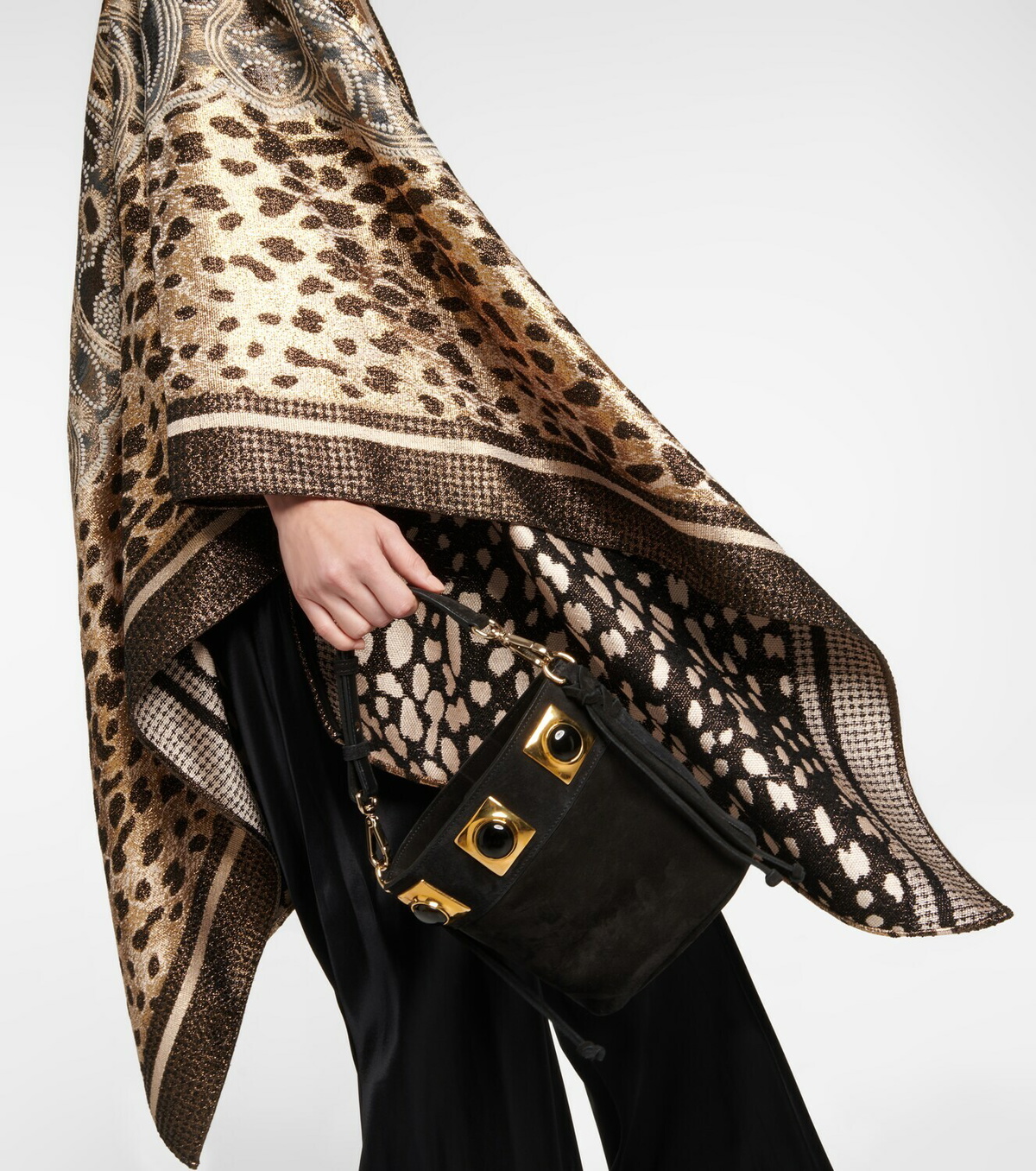 Etro - Metallic jacquard cheetah cape Etro