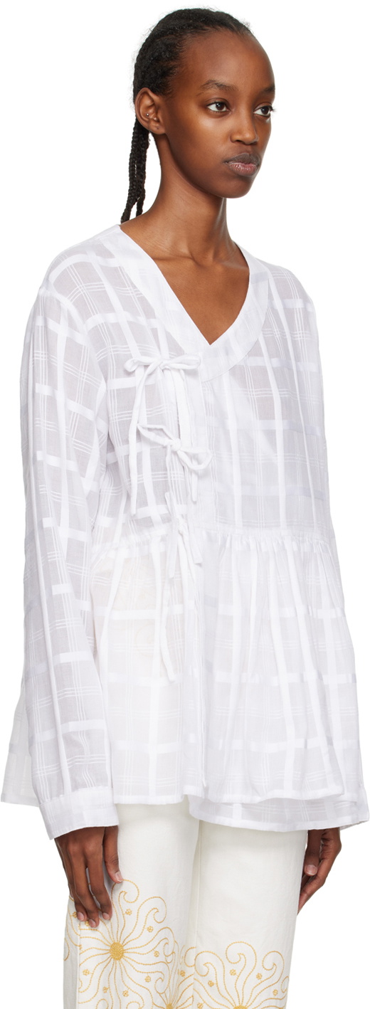 Bode White Jama Shirt Bode