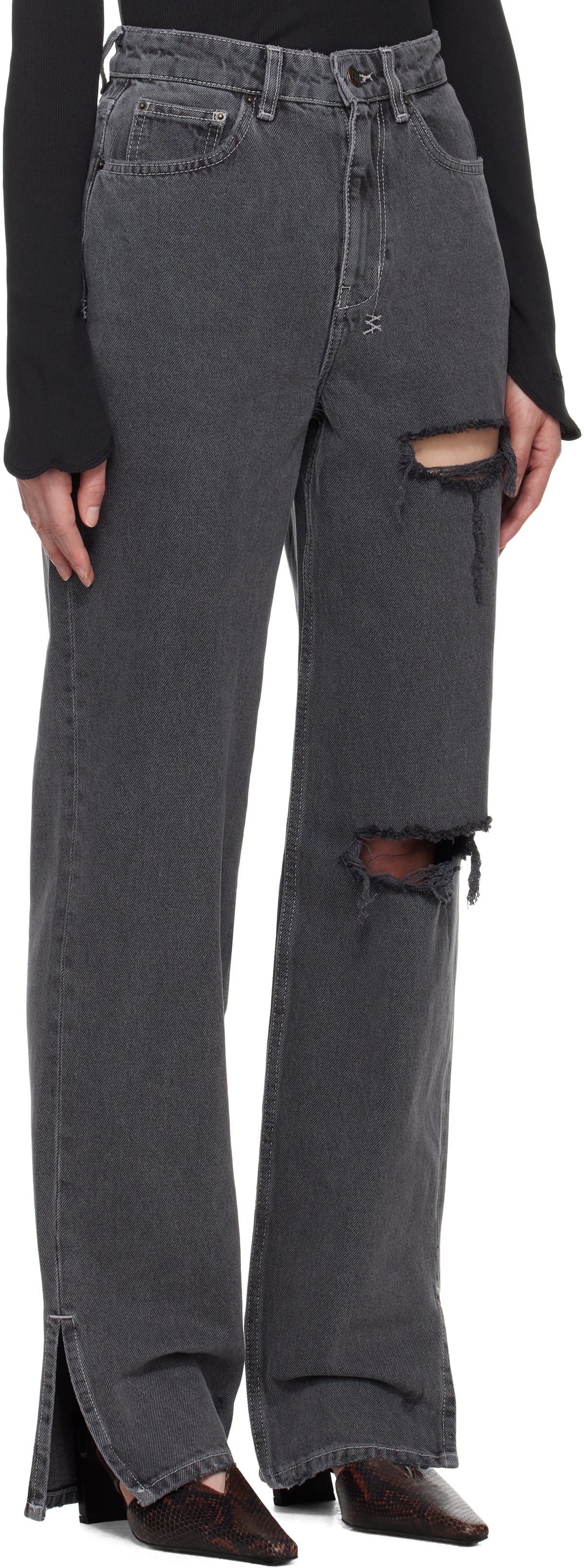 Ksubi Gray Straight Playback Jeans Ksubi