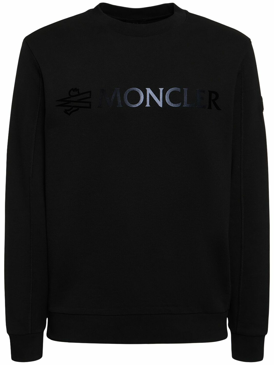 MONCLER - Logo Cotton Crewneck Sweatshirt Moncler