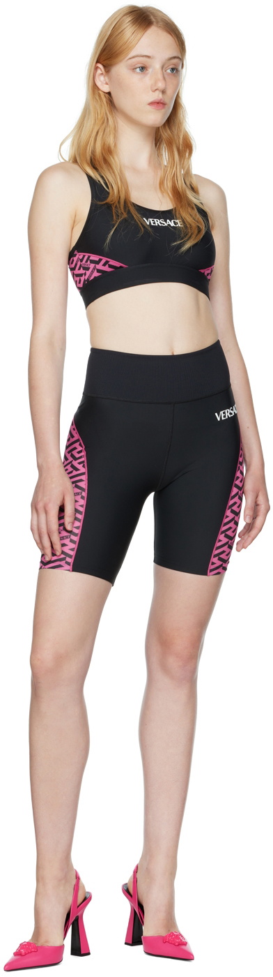 Versace Underwear Black Monogram Sport Bra Versace Underwear