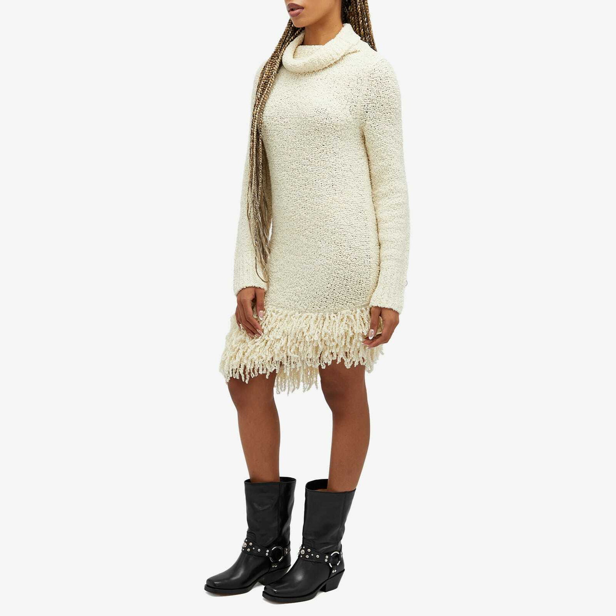 Isabel Marant Women's Fringe Knit Midi Dress in Ecru Isabel Marant