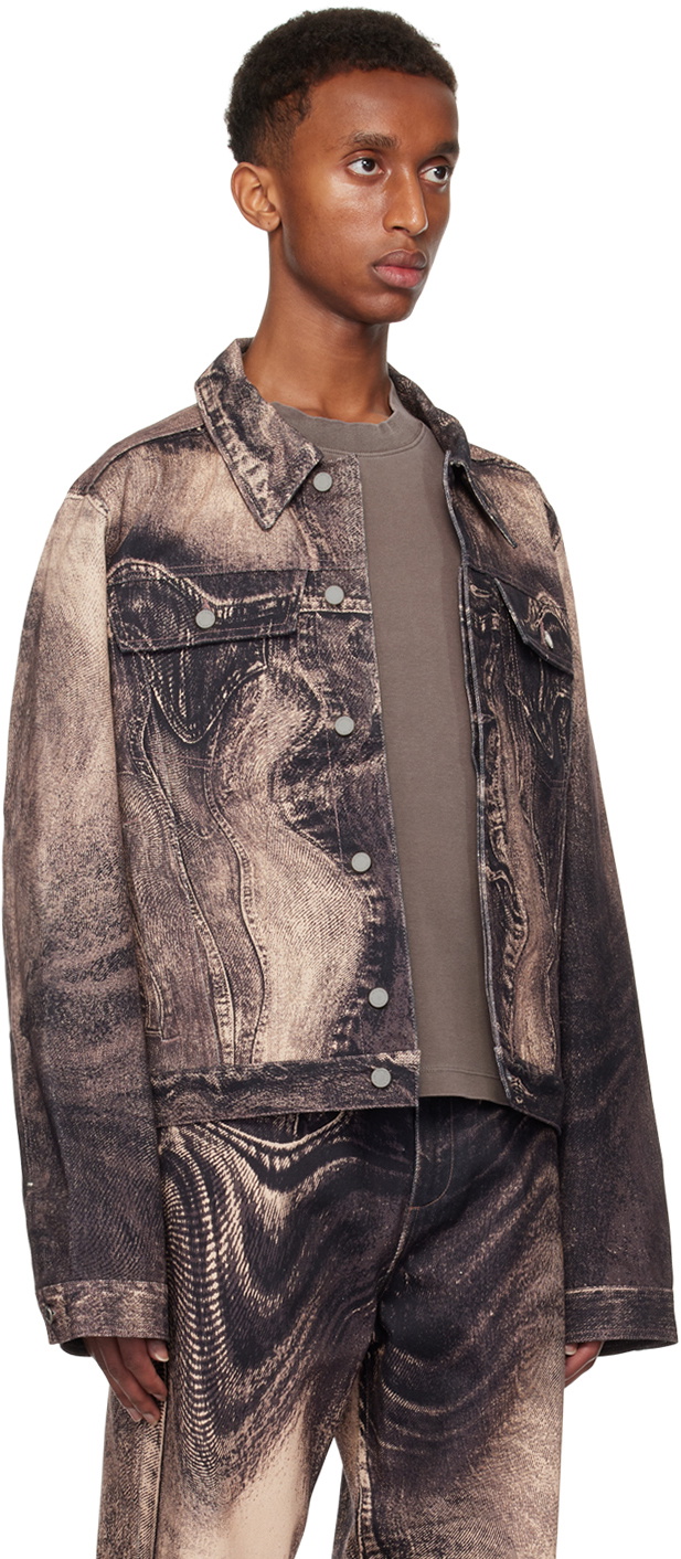 CAMPERLAB Pink Distorted Print Denim Jacket CamperLab