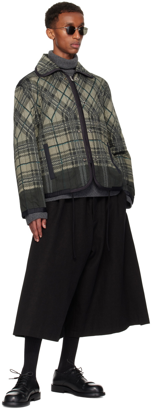 Craig Green Khaki & Black Quilted Plaid Fade Jacket Craig Green