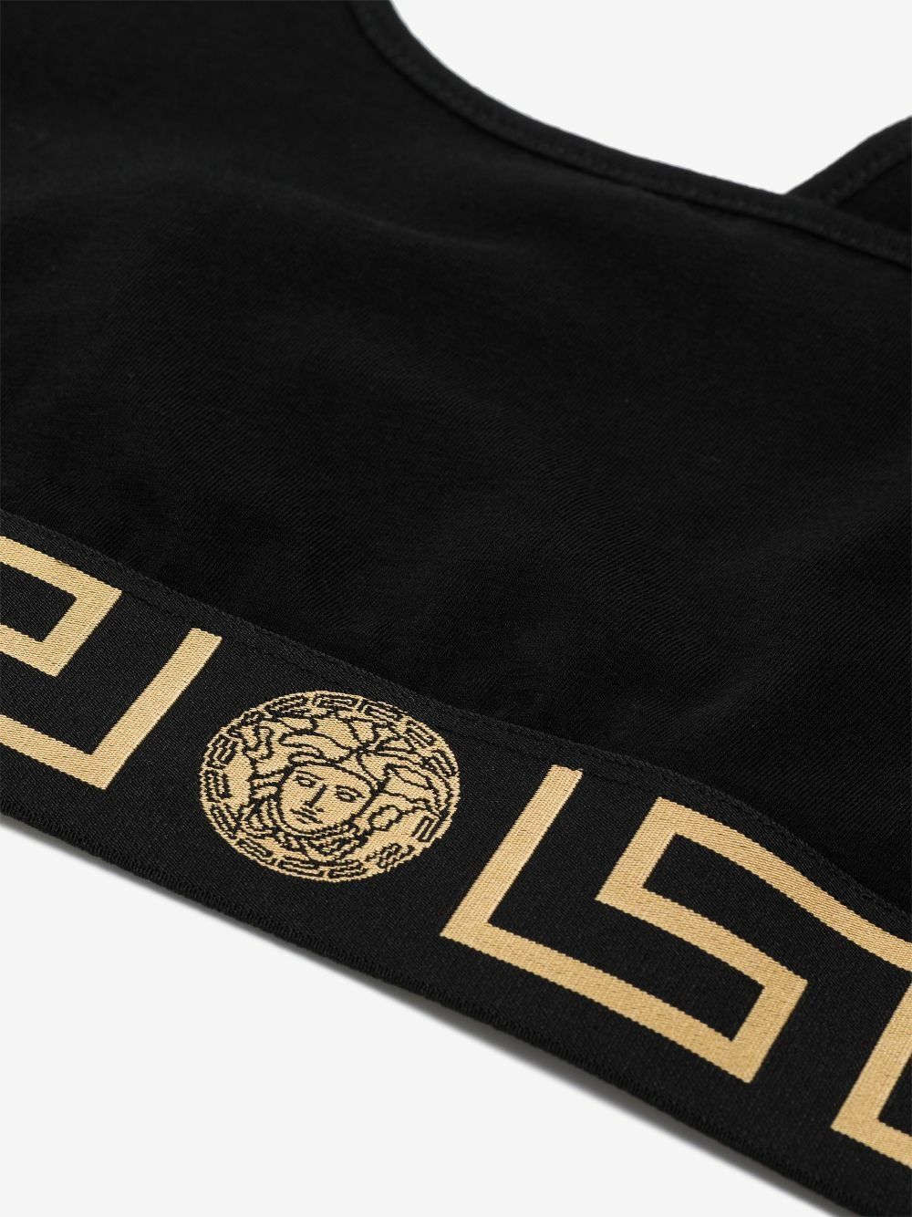 Versace Black Greca Border Bralette Versace