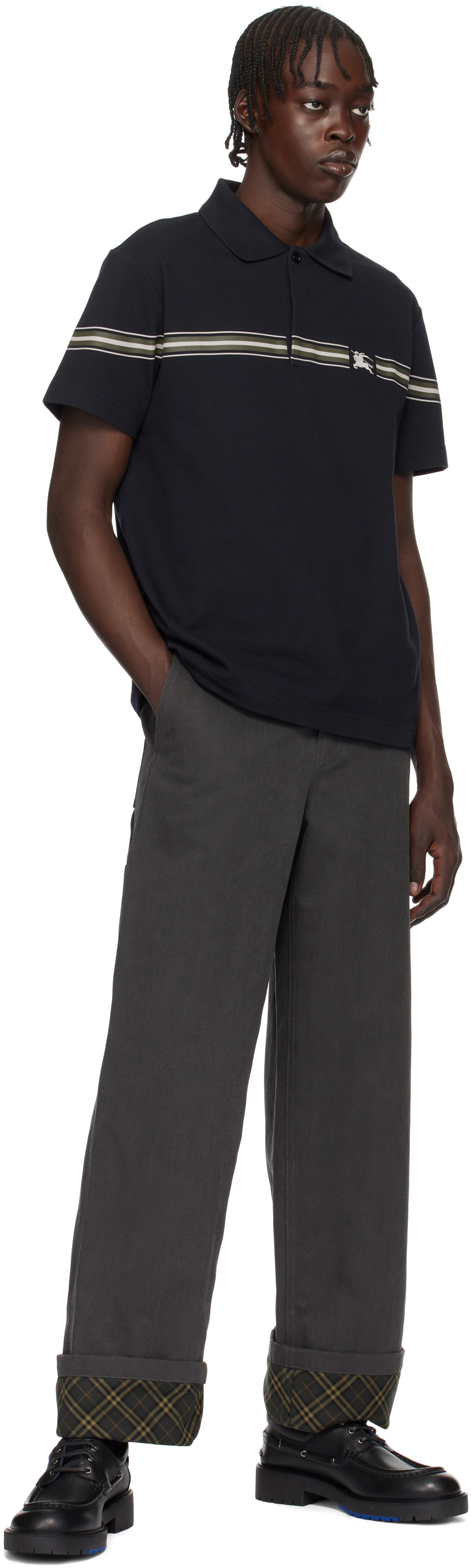 Burberry Black Leather Raft Boat Shoes Burberry