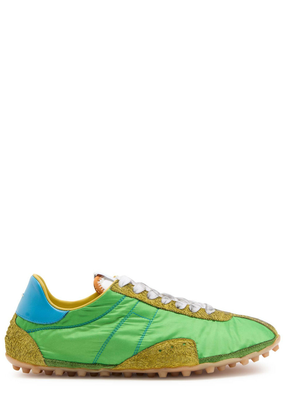 Maison Margiela Sprinters Distressed Nylon Sneakers Green Maison Margiela