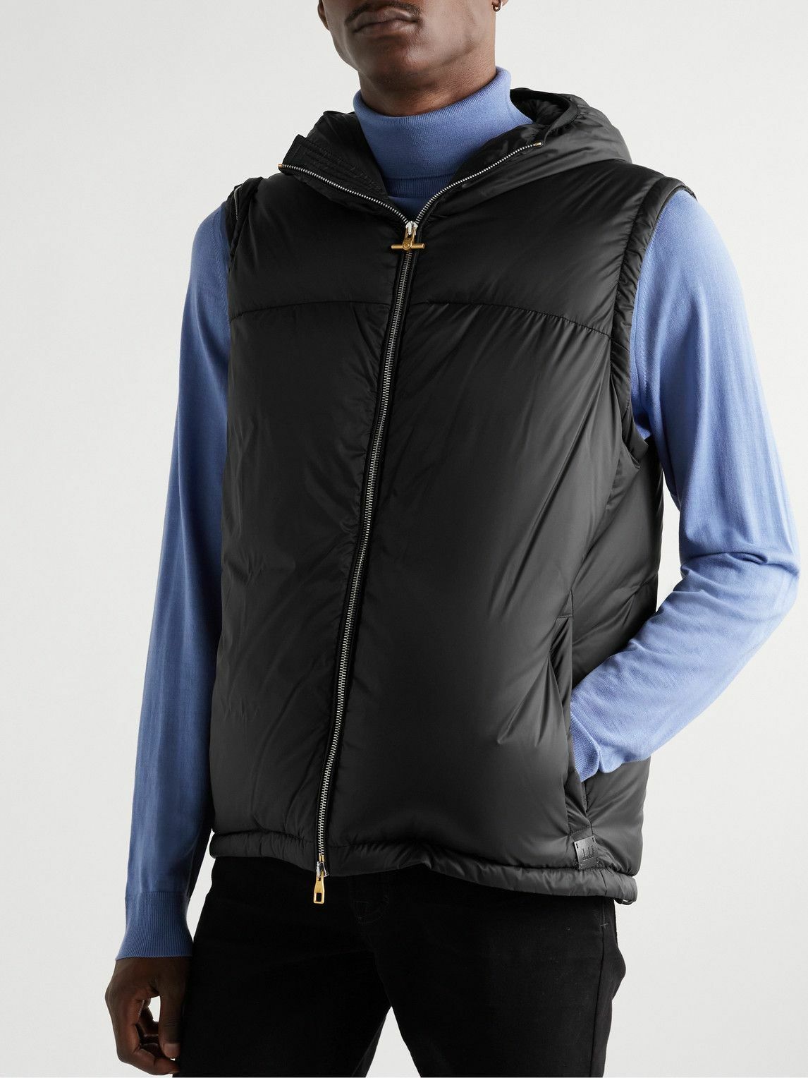 Dunhill - Convertible Quilted Shell Hooded Down Coat - Black Dunhill