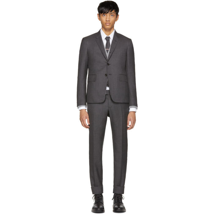 Thom Browne Grey Wool High Armhole Suit Thom Browne