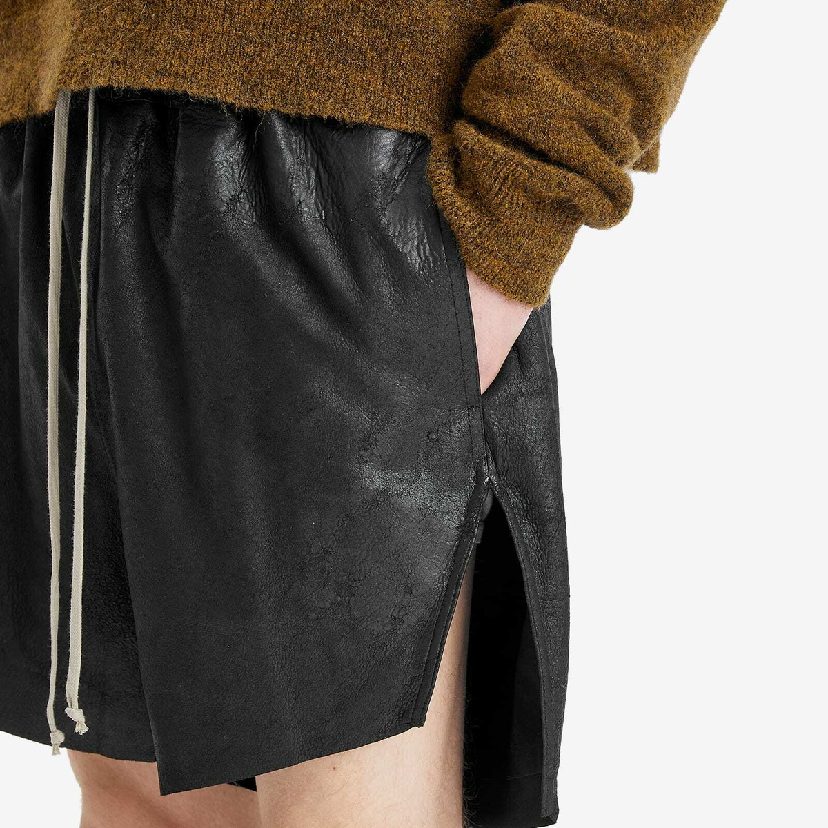 Rick Owens Men's Cotton Canvas Boxers in Black Rick Owens