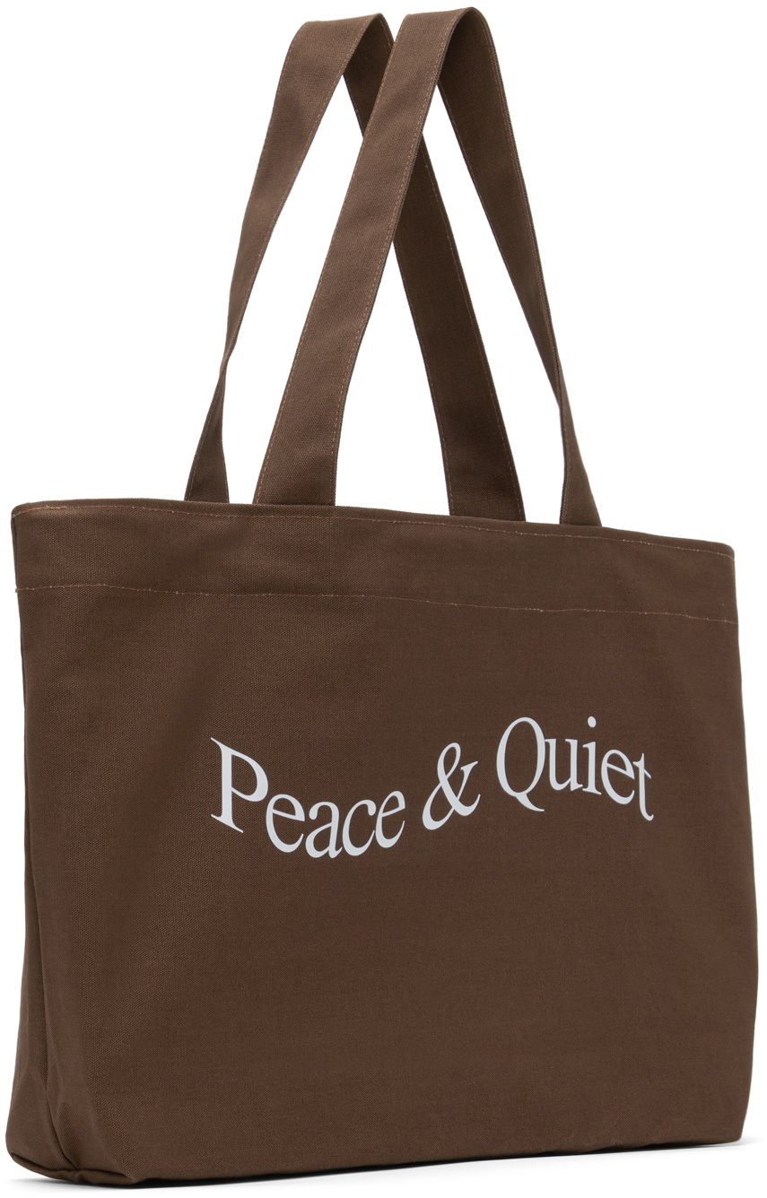 Museum of Peace & Quiet Brown Wordmark Tote Museum of Peace and Quiet