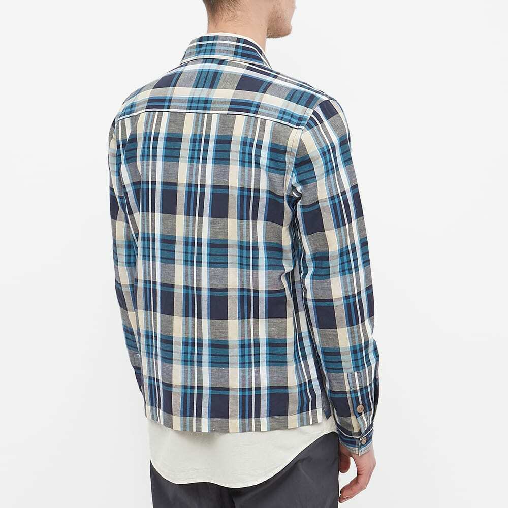 Folk Men's Signal Zip Shirt Jacket in Yellow Cyan Check Folk