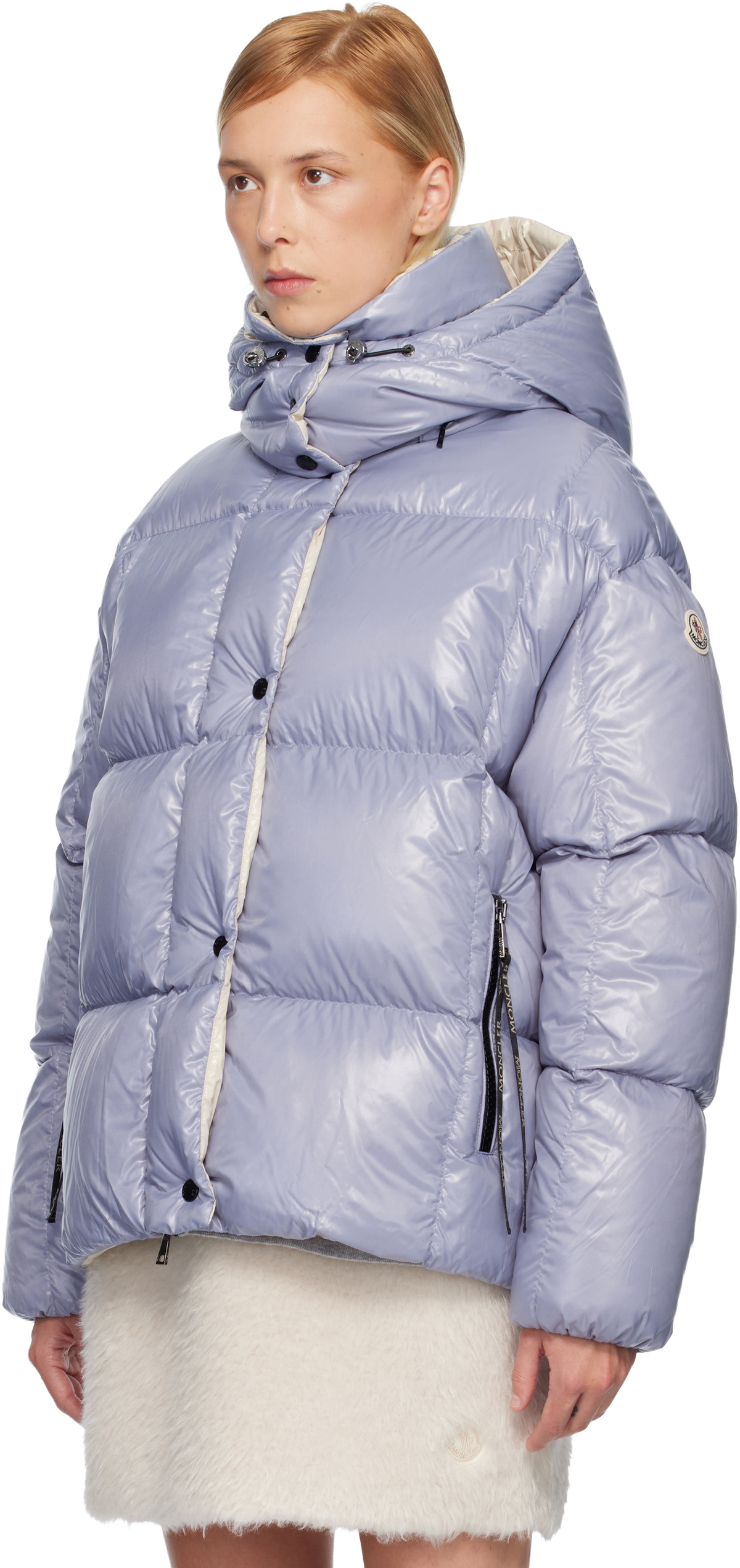 Moncler Blue Parana Hooded Short Down Jacket Moncler