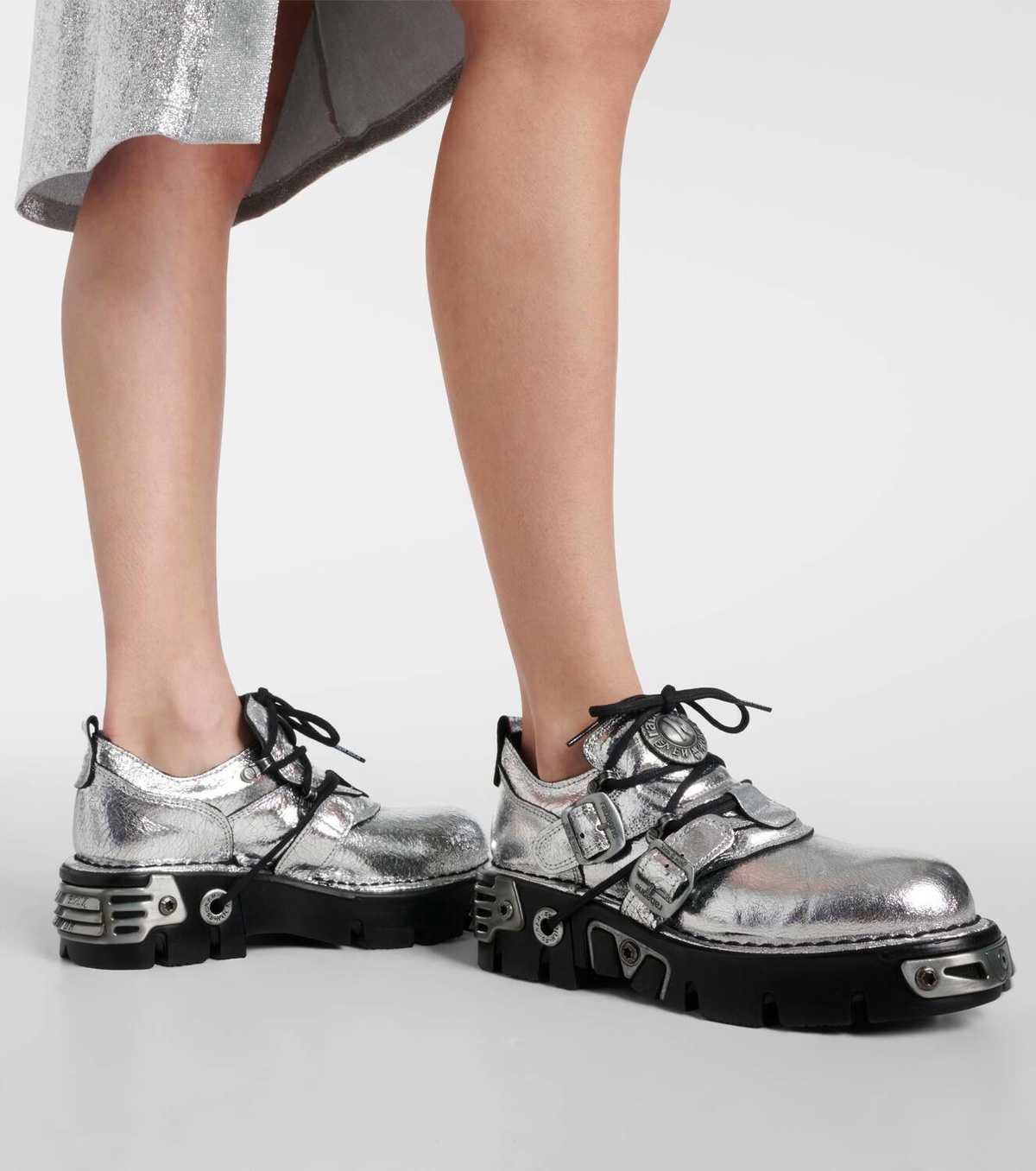 Rabanne x New Rock embellished leather boots Paco Rabanne