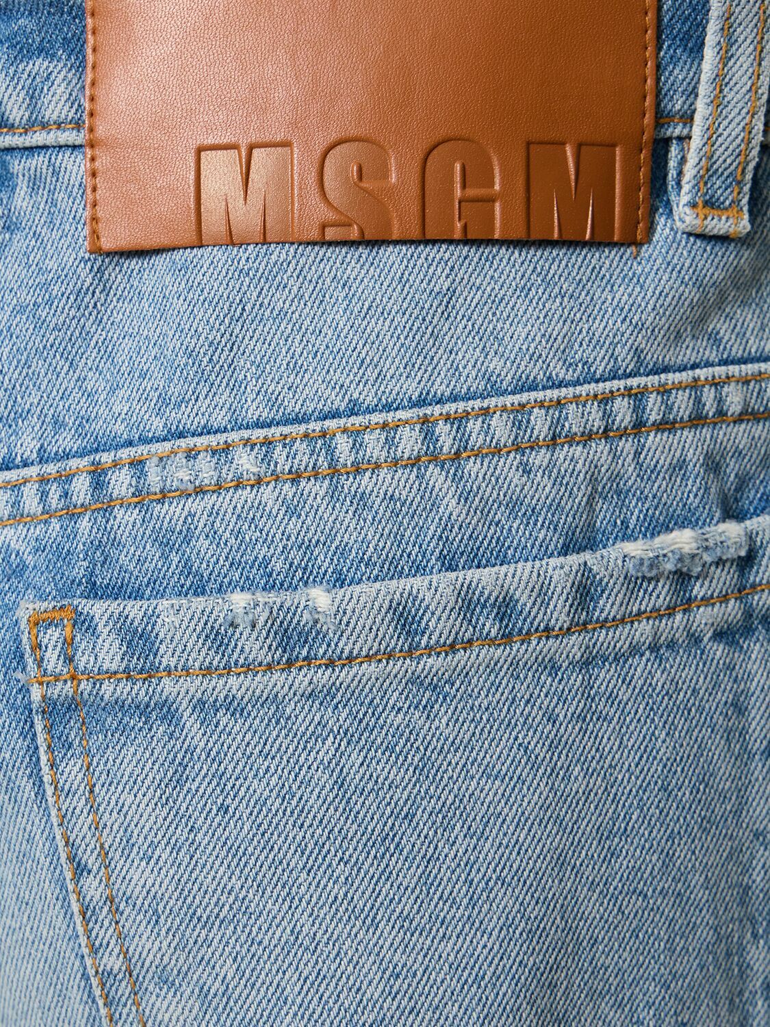 MSGM - Cotton Denim Crop Jeans MSGM