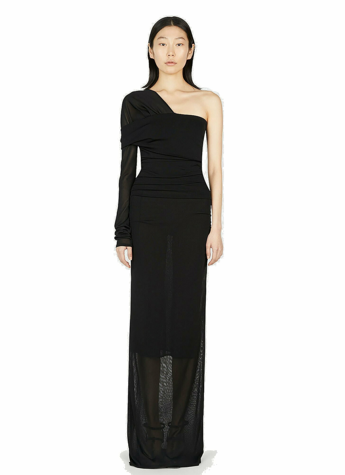 Saint Laurent Asymmetric Dress In Black Saint Laurent