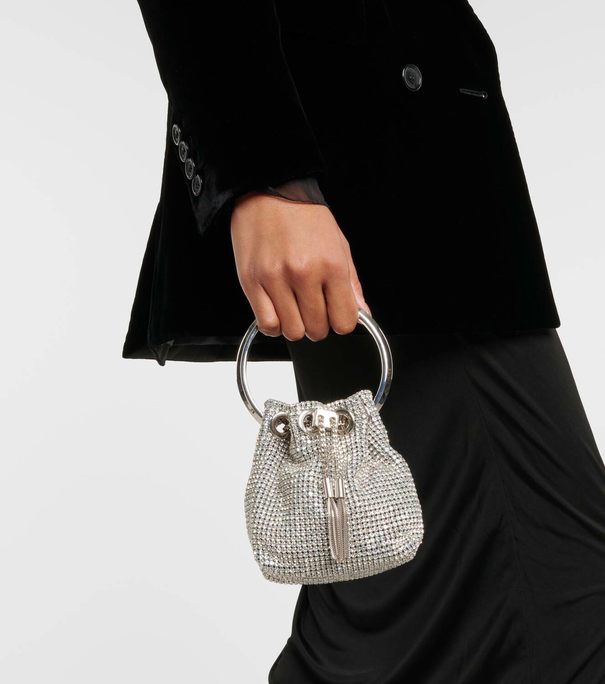Jimmy Choo Bon Bon Micro embellished bucket bag Jimmy Choo