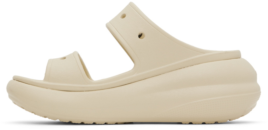 Crocs Beige Classic Crush Platform Sandals Crocs