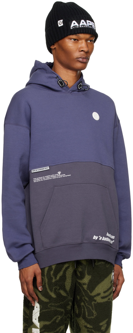AAPE by A Bathing Ape Purple Paneled Hoodie AAPE by A Bathing Ape