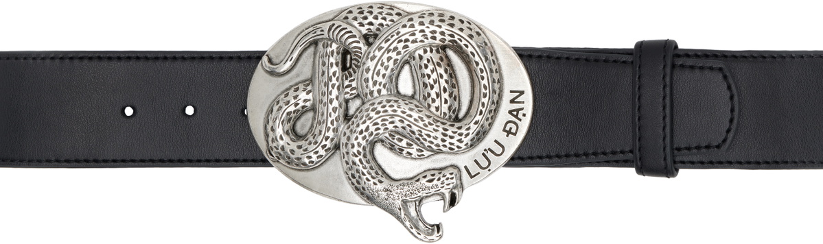 LU'U DAN Black Twisted Snake Cowboy Belt LU'U DAN